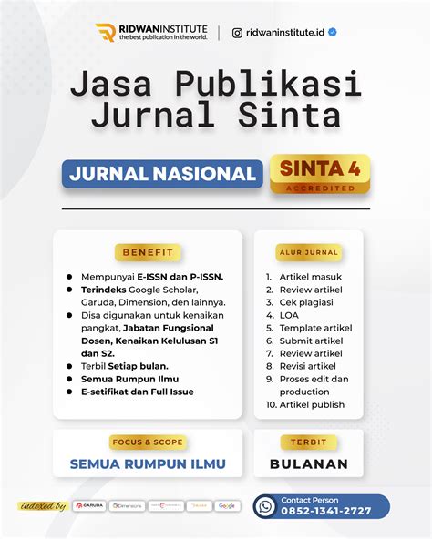 Jasa Publikasi Jurnal Sinta 3 Ridwan Institute