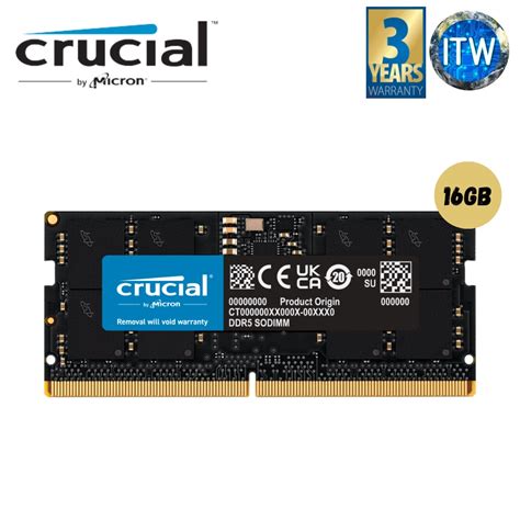 Crucial Ram 16gb Ddr5 4800mhz Sodimm Cl40 Laptop Memory Ct16g48c40s5 Shopee Philippines