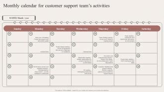 Monthly Calendar For Customer Support Optimizing Customer Service And