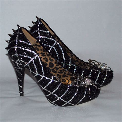 Crystal Venom Spider Shoes Heels Glitter Heels Shoes