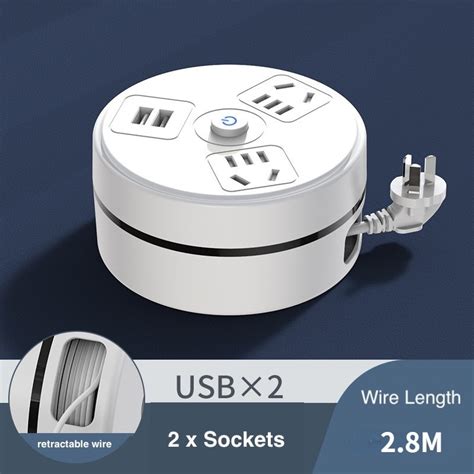 Power Strip 3ac Outlets 2usb Slot Electrical Multiple Socket Extension Cable For Office Home