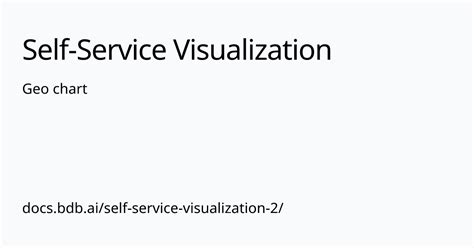 Geo Chart Self Service Visualization