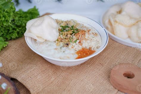 Rice Porridge With Chicken Indonesian Style Food Stock Photo At Vecteezy