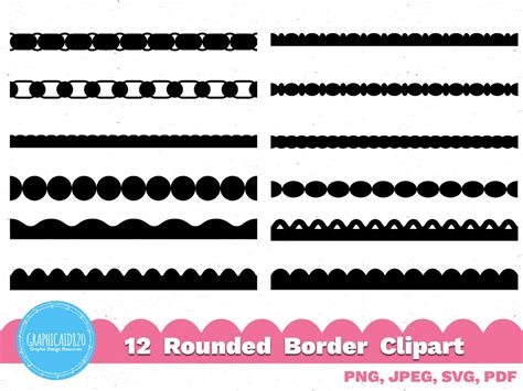 Rounded Border Text Divider Clip Art Elegant Lace Header Embellishment Seamless Digital