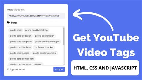 How To Get YouTube Video Tags Using HTML CSS And JavaScript YouTube