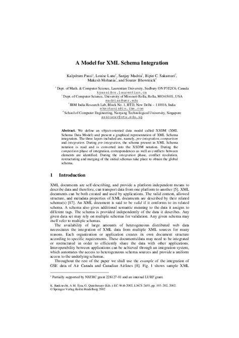 pdf a model for xml schema integration