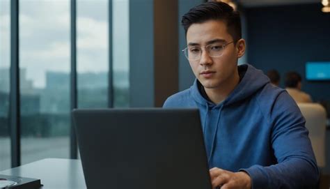Young Asian Programmer Coding On Laptop In Dimly Lit Room Unveiling The World Of Hacking