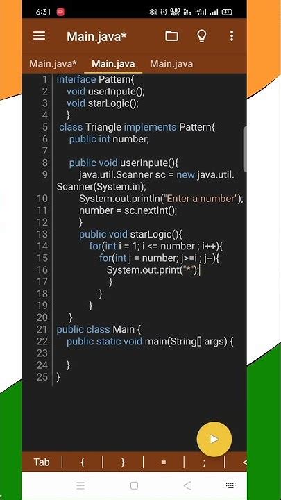 p05 left descending triangle patter using oop in java javapattern