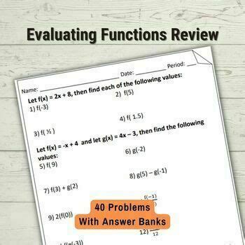 Evaluating Functions And Composition Of Functions Review By Time Flies