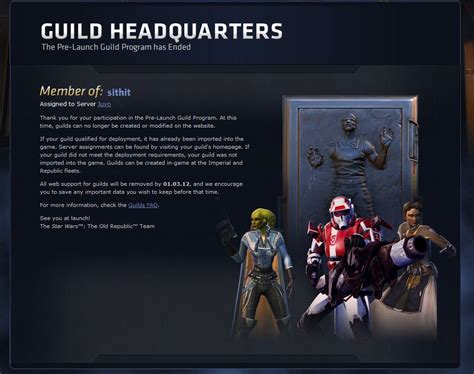 Server Assignments Are Up At Guilds Rswtor