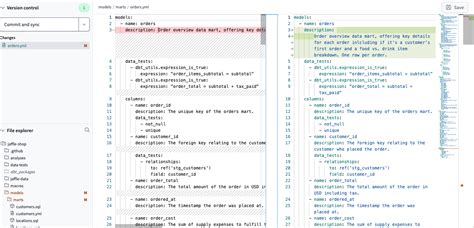 ide user interface dbt developer hub