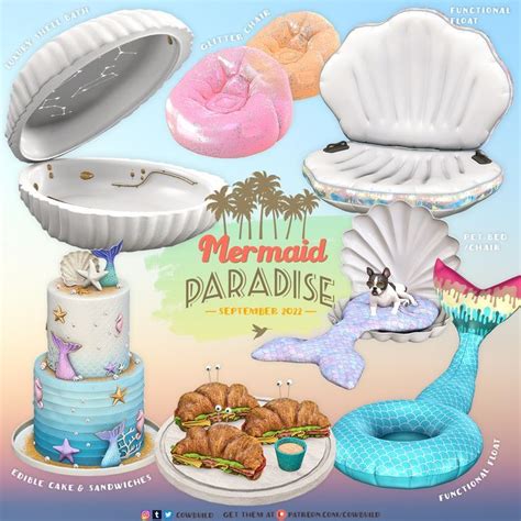 September 2022 Set 2 Mermaid Paradise Cowbuild Sims 4 Pets