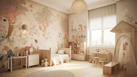 어린이 장난감과 나무로 장식된 어린 소녀의 방 어린이 방 새 방 어린이 방 고화질 사진 사진 배경 일러스트 및 사진 무료 다운로드 Pngtree