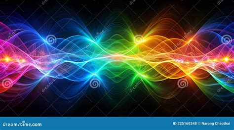 Visualization Of Electromagnetic Waves In Vibrant Colors And Dynamic Patterns Generative Ai