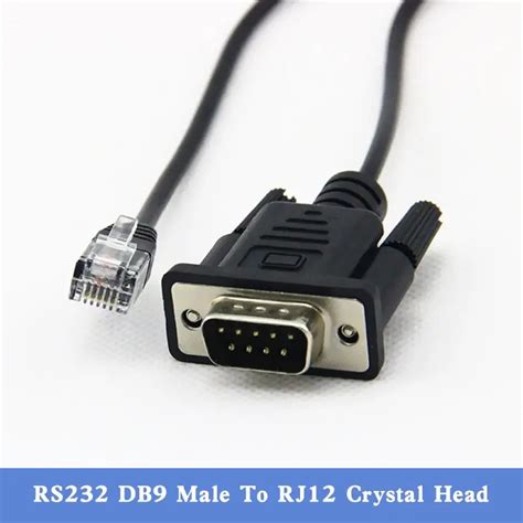 Rs232 Db9 To Rj12 Connector Cable Db9 9pin Male Connectors Rs232 Serial