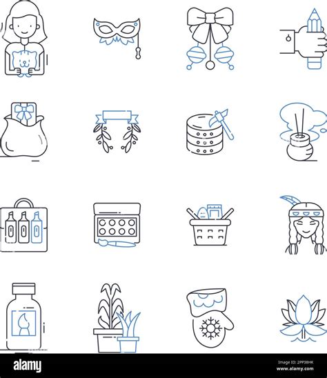 Enlightened Diversion Line Icons Collection Enlightenment Diversion