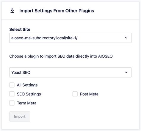 How To Import Settings From Other Plugins On A Multisite Network Aioseo