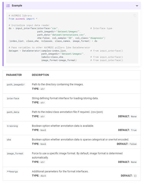 improve documentation on using kwargs for input interface · issue 109 · frankkramer lab