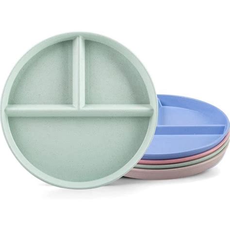 Lot De 4 Assiette Compartiment Adulteassiette Regime Portion Adulte