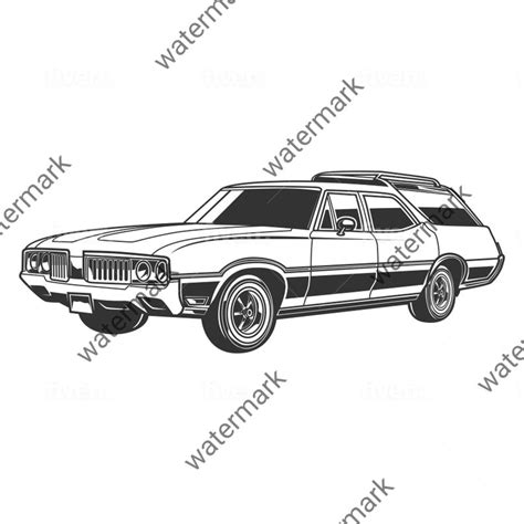 Car 1972 Oldsmobile Vista Cruiser Png Illustration Vector Silhouette