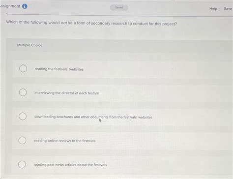 Solved Ssignment I HelpSaveWhich Of The Following Would Not Chegg Com