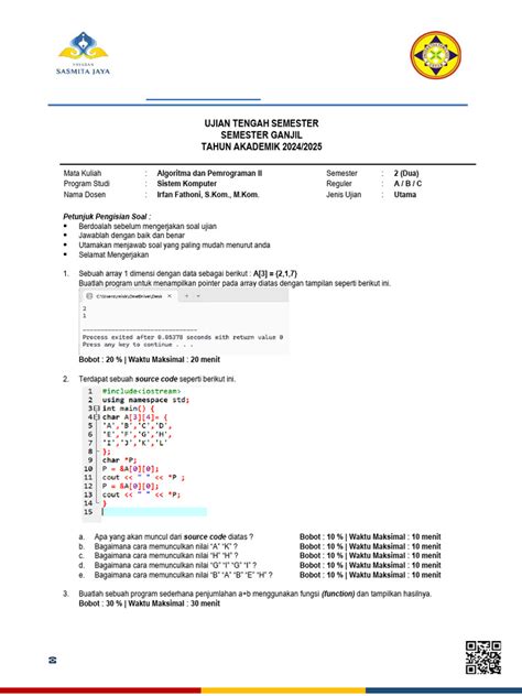 Uts Algoritma Dan Pemrograman Ii Pdf
