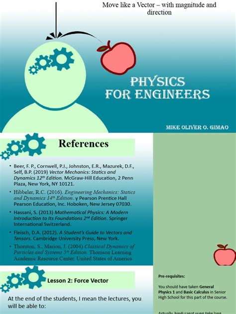 Physics For Engineers Lesson 2 Force Pdf Euclidean Vector Force