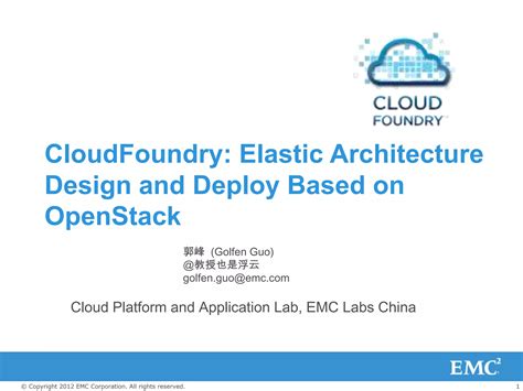 Cloud Foundry Elastic Architecture And Deploy Based On Openstack Ppt