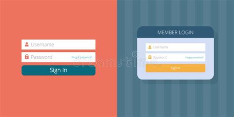 Log In Page Vector Ui Graphic Element Sign In Window Box With Member