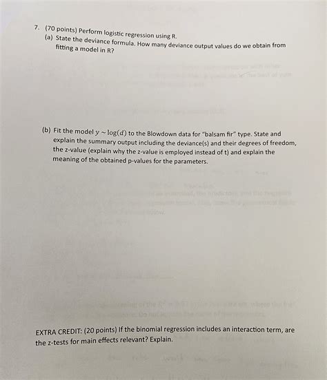 Solved 7 70 Points Perform Logistic Regression Using R