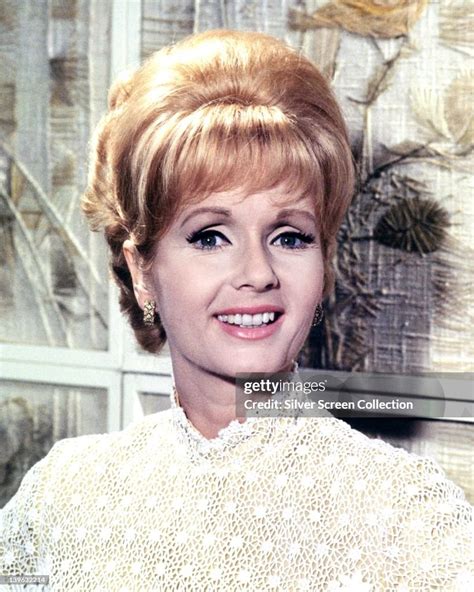 Headshot Of Debbie Reynolds Us Actress Singer And Dancer Wearing A