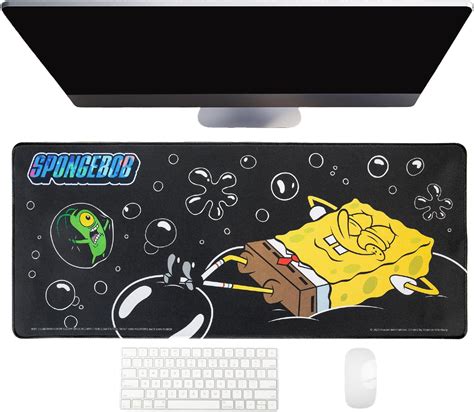 Spongebob Jumbo Desk Mat Bubbles Large Rubber Gaming And Work Desk Pad 70 X 30