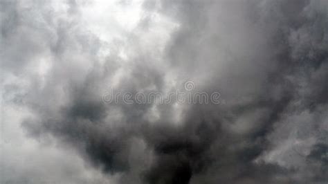 Evil Clouds Dark Clouds From Powerful Storm Roll Over Albany New York