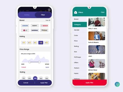 Multiservice Mobile App Filters UI Kit By Kvivekdesigner EpicPxls