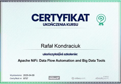 Apachenifi Dataengineering Bigdata Rafał Kondraciuk
