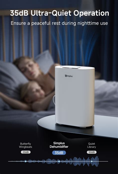 Simplus Dehumidifier 25l Water Tank Dehumidification Capacity 35db Low