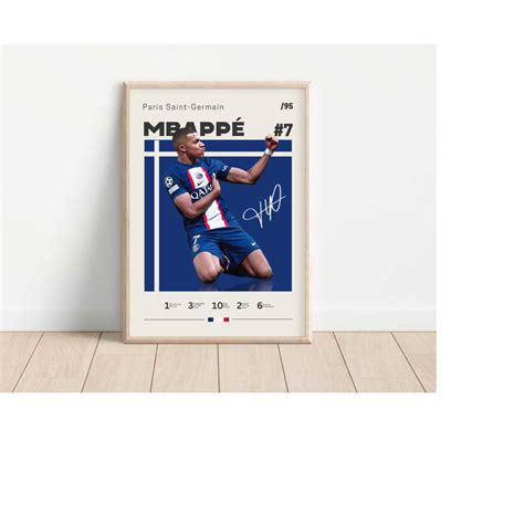 Kylian Mbappe Poster Paris Saint Germain Football Print Fo Inspire