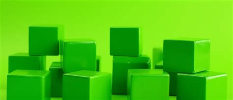 Premium Photo Abstract Cubic Structure In Acid Green With Splashes Of