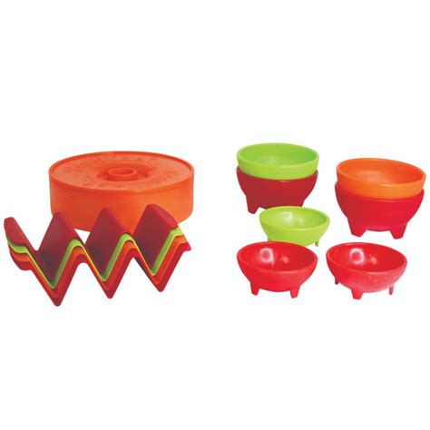 Imusa 12pc Taco Fiesta Set Red Orange Green Imusa