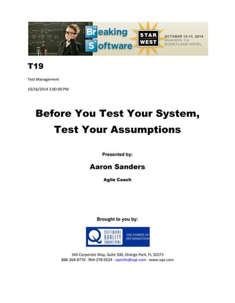 Before You Test Your System Test Your Assumptions Pdf