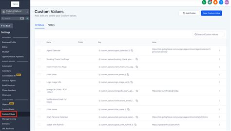 Custom Values Settings Highlevel Support Portal