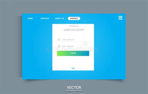 Create Account Login Form For Web Site Material Design Stock Illustration Illustration Of