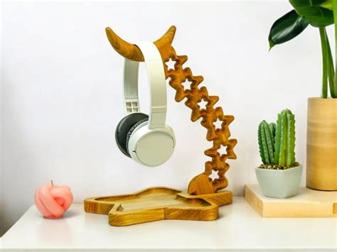 Moon Stars Headphone Stand Cute Headset Holder Handmade Cute Decor For Friend Headphone Holder