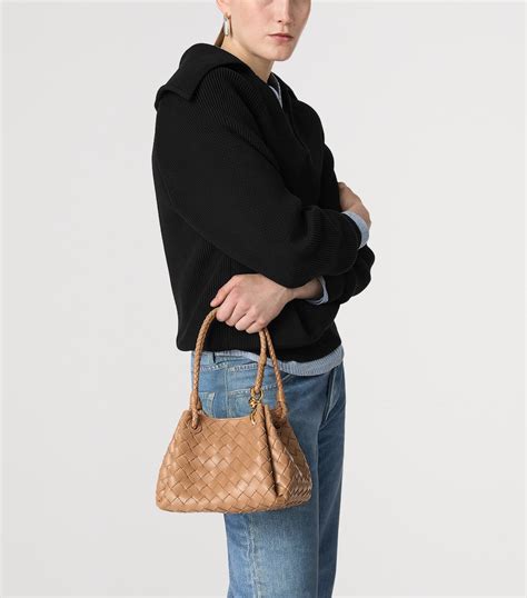 Bottega Veneta Neutral Small Leather Parachute Shoulder Bag Harrods Uk