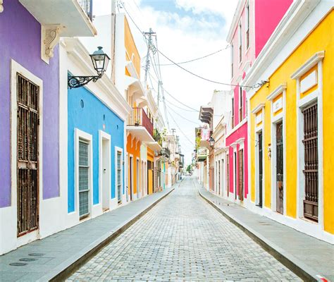 Colorful Streetscape In Old San Juan Puerto Rico Travel Photo Puerto