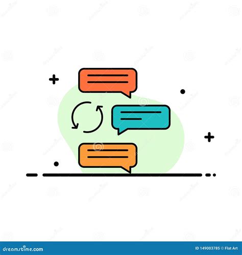 Chat Chatting Conversation Dialogue Auto Robot Business Flat Line