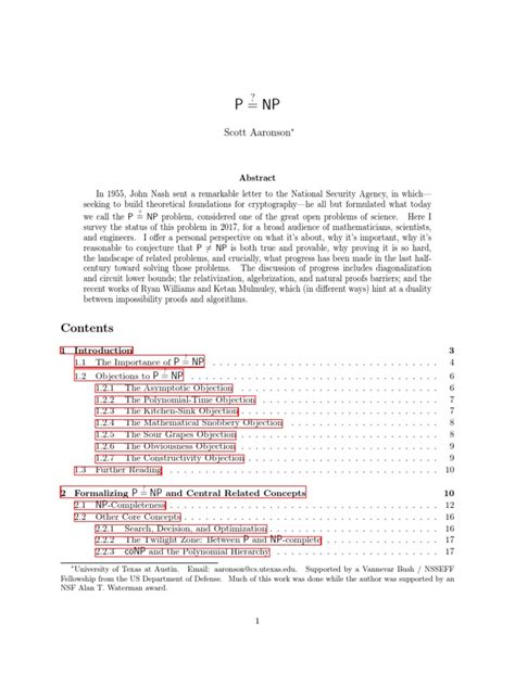 Scott Aaronson P Np Survey Pdf Time Complexity Computational Complexity Theory