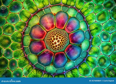 Detailed Microscopic Crosssection Of A Plant Stem Exposing Collenchyma Cell Structure And