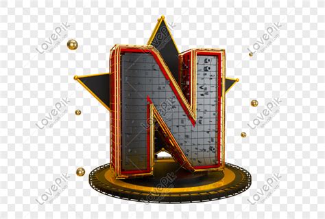 블랙 골드 입체 영어 문자 N Png 일러스트 무료 다운로드 Lovepik