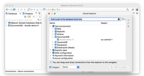 How To Connect To DocumentDB With DBeaver S Cloud Explorer